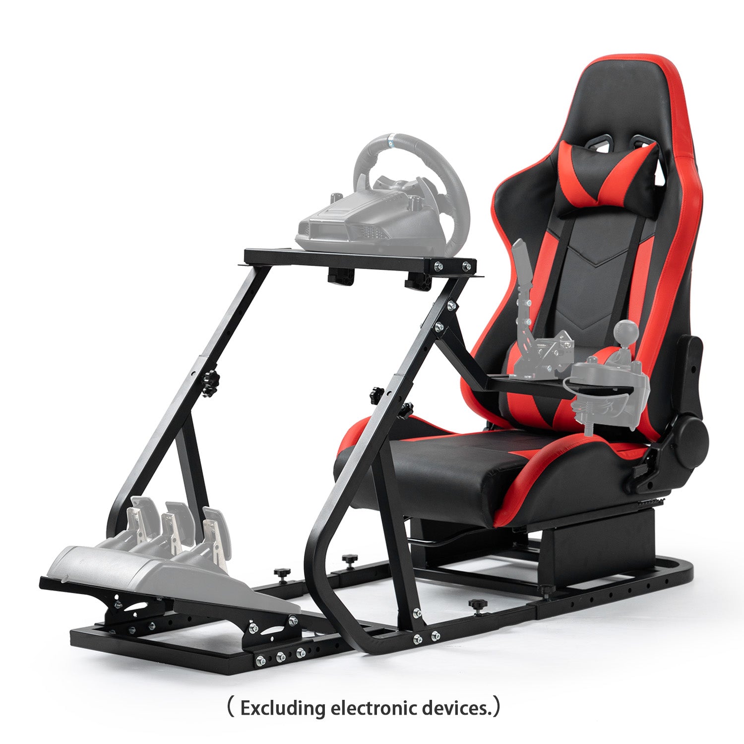 Minneer Light Series Sim Racing Simulator Cockpit Frame with Red Saet