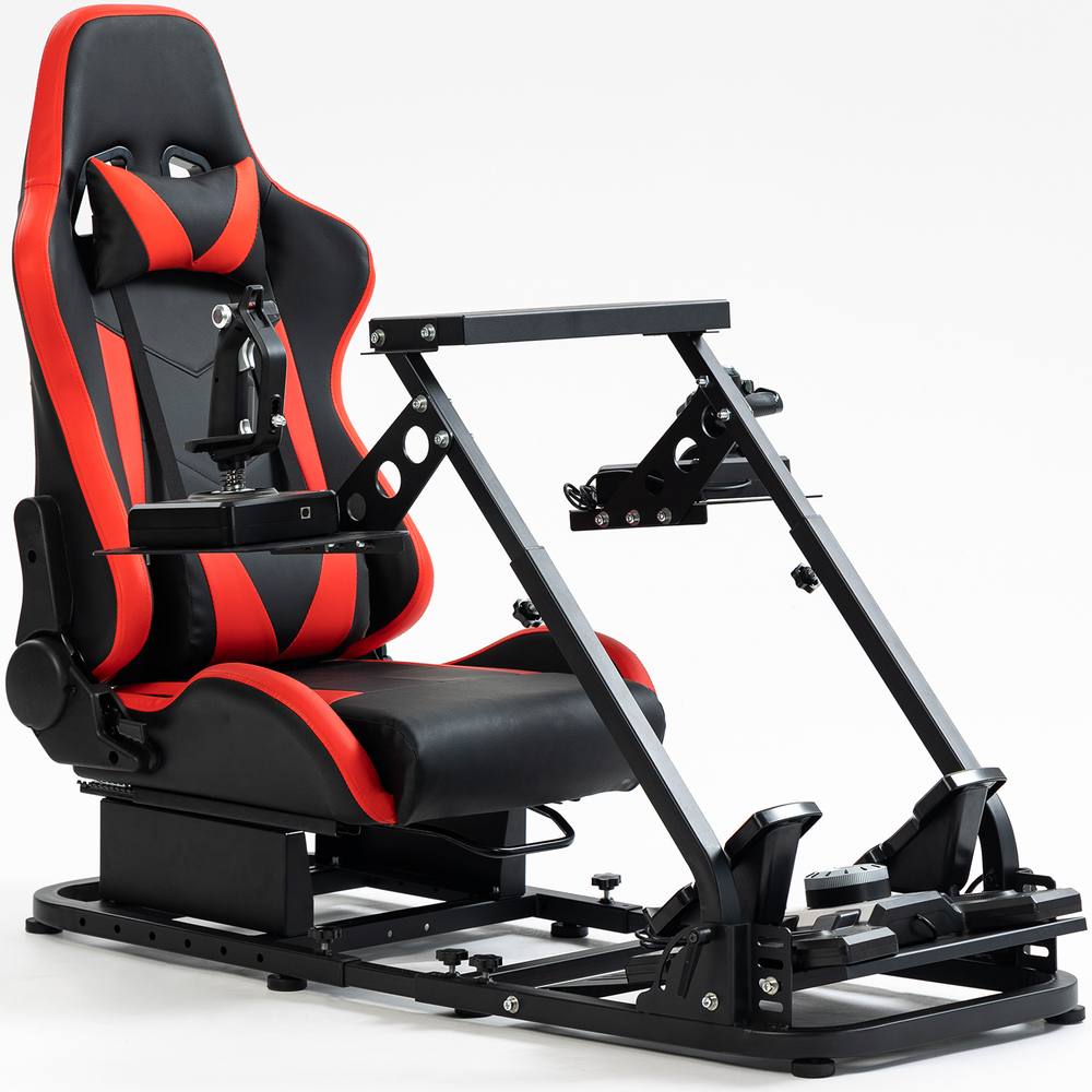 Minneer Racing Flight Sim Cockpit with Seat Adjustable Fit Logitech Th