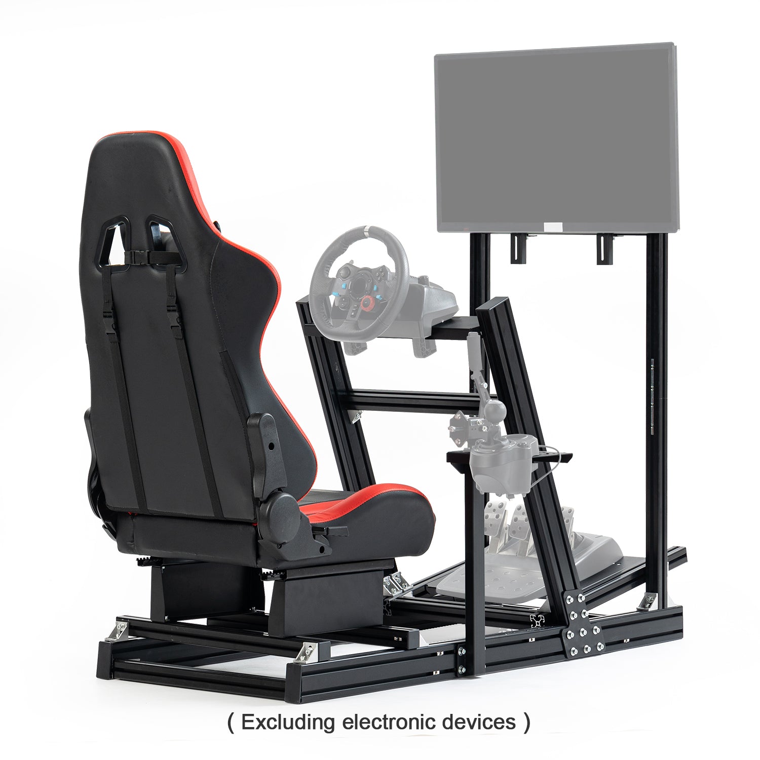 Minneer 4080 Aluminum Profile Racing Simulator Cockpit with Red Seat a